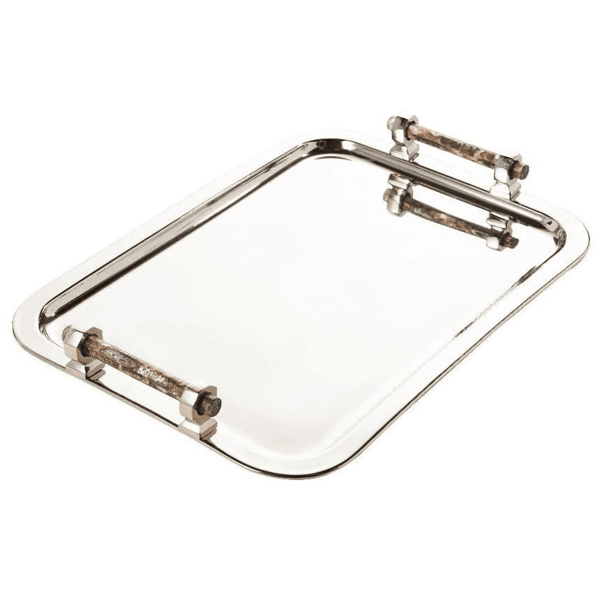 Silver Rectangle Tray with Pink Abalone Handle – Accents of the South